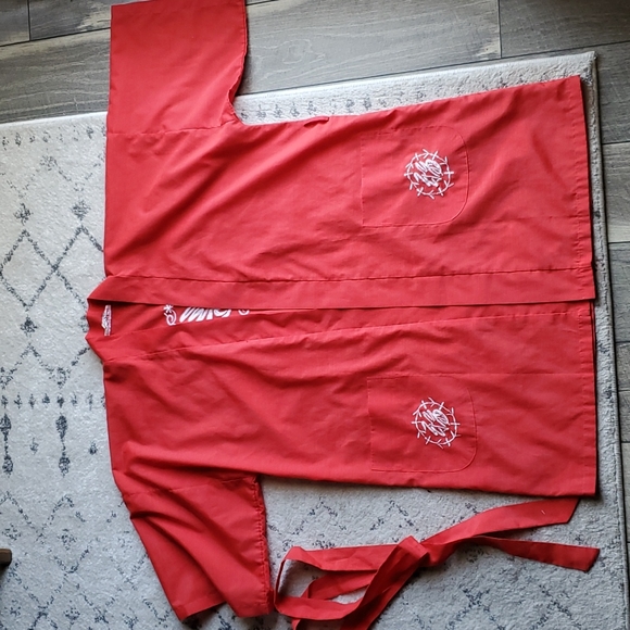 Daffodil | Tops | Vintage Daffodil Red Japanese Kimono Robe With Tie ...